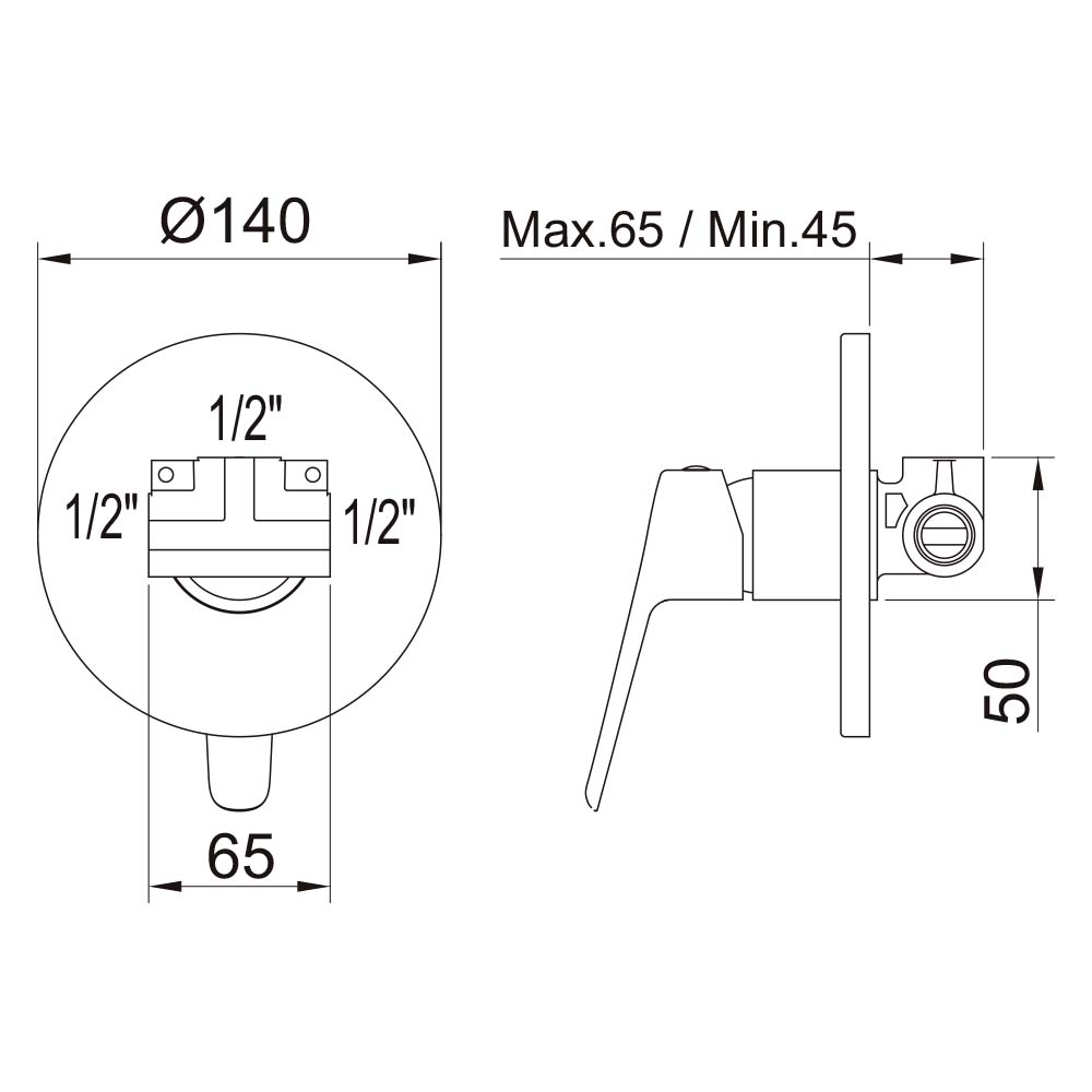 Mitigeur douche CLEVER Gamme PRO encastré 1 voie modèle WAVE | Vasser.pro